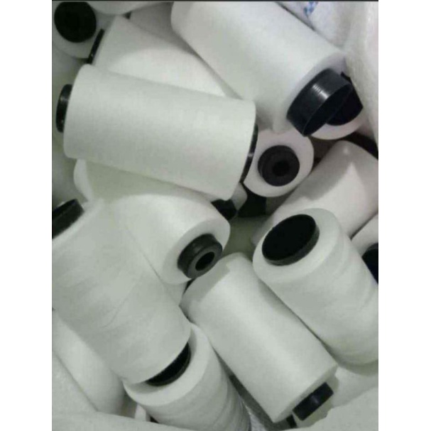 Jual (COD)BENANG JAHIT WARNA PUTIH NATURAL 40/2 5000 YARD ,harga satuan ...