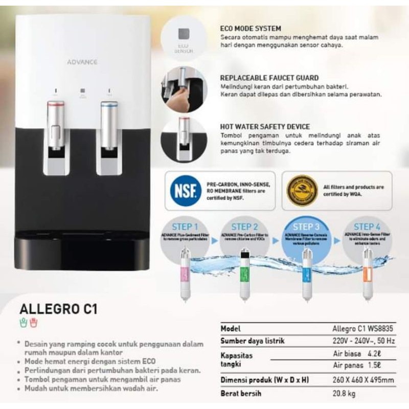 Jual ADVANCE ALEGRO C1 (reverse osmosis) | Shopee Indonesia