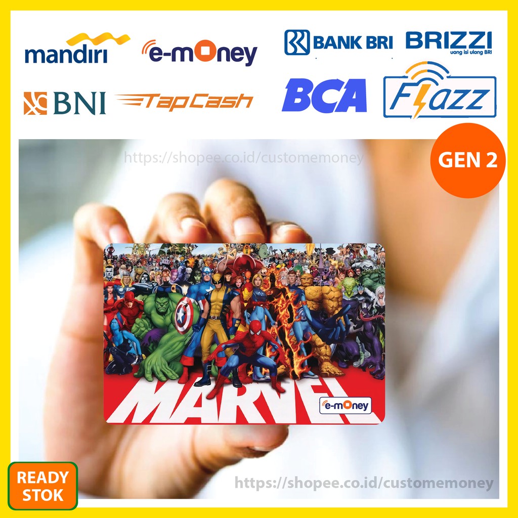 Jual KARTU EMONEY DEADPOOL SUPERHERO 30 ETOLL E-MONEY MANDIRI FLAZZ BCA ...