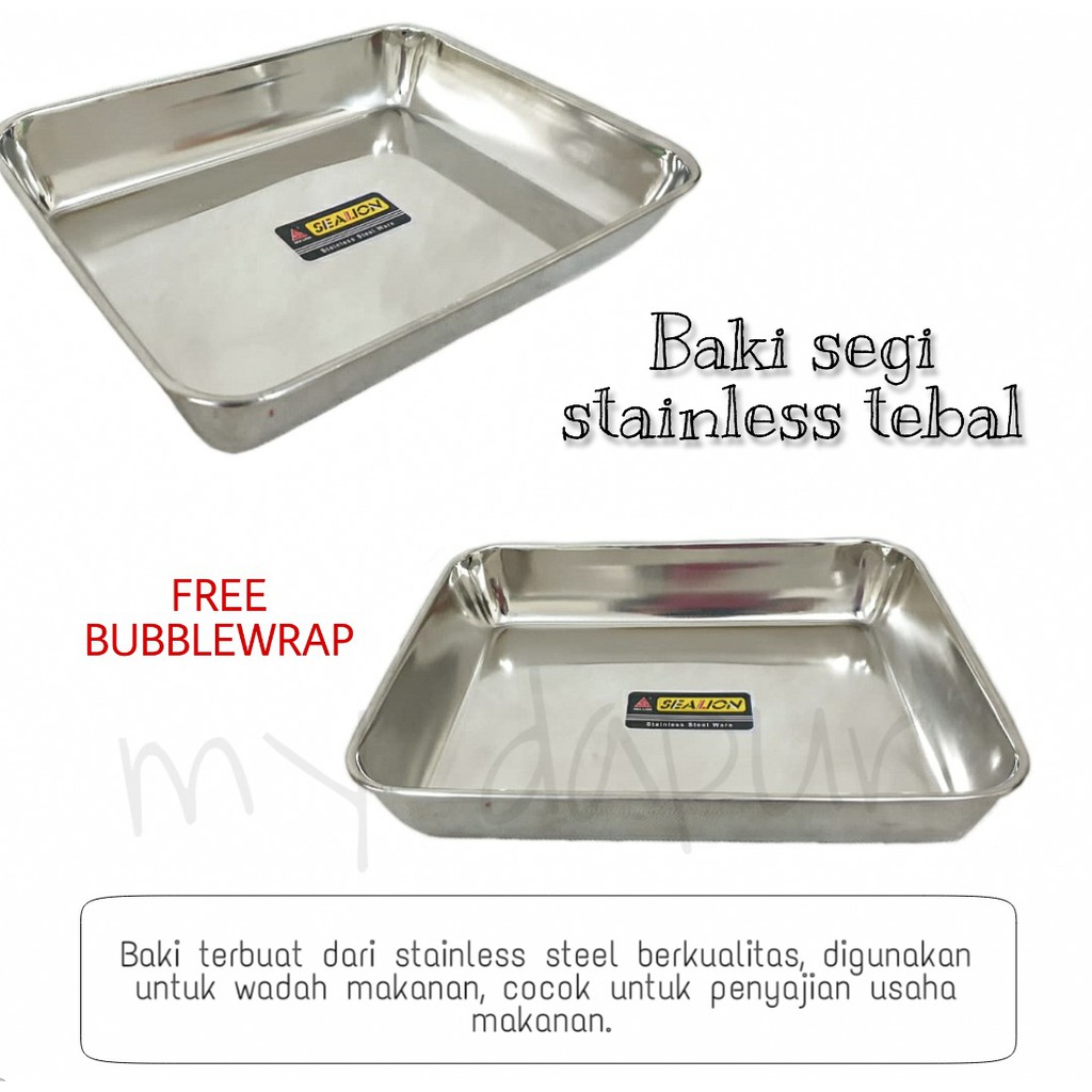 Jual BAKI SEGI STAINLESS TEBAL 40 (MY) | Shopee Indonesia