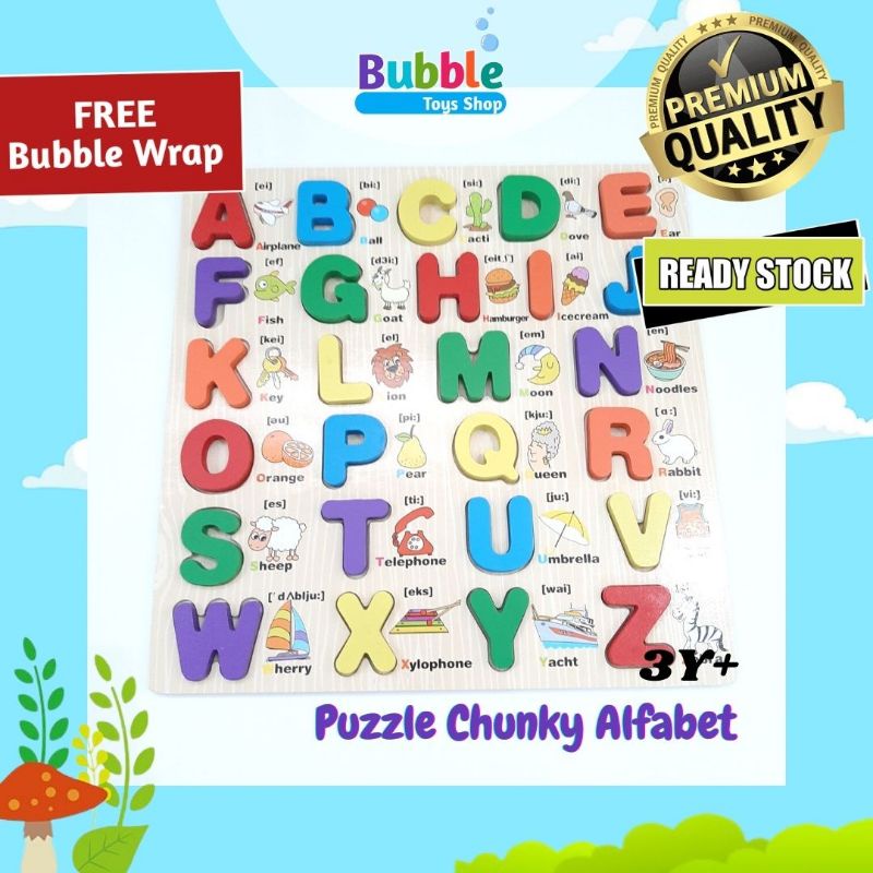 Jual Mainan Edukasi Puzzle Kayu Chunky Anak Balita 3 4 5 tahun TK Paud ...