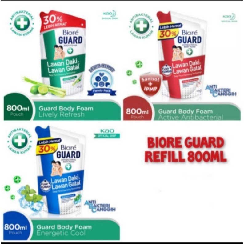 Jual biore GUARD antibacterial body foam (800ml) | Shopee Indonesia