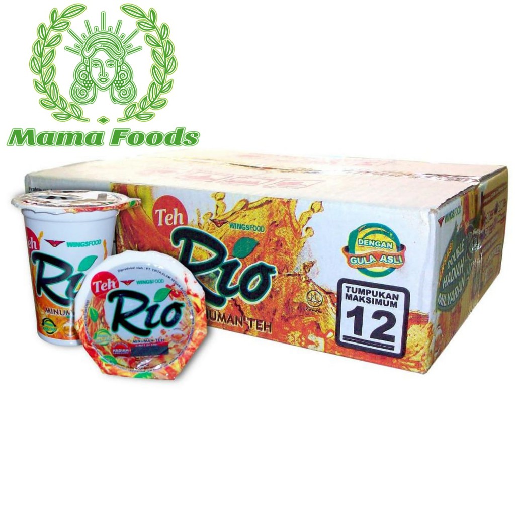 Jual Minuman Gelas TEH RIO 190ml Daun Teh Pucuk Segar 1 Dus Isi 24 Cup ...