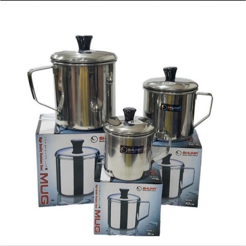 Jual mug stainless +tutup shuma /cangkir stainless | Shopee Indonesia