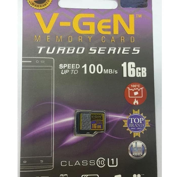 Jual Micro SD Memory Card V-Gen 16GB TURBO Series MMc Msd 85Mbps CLASS ...