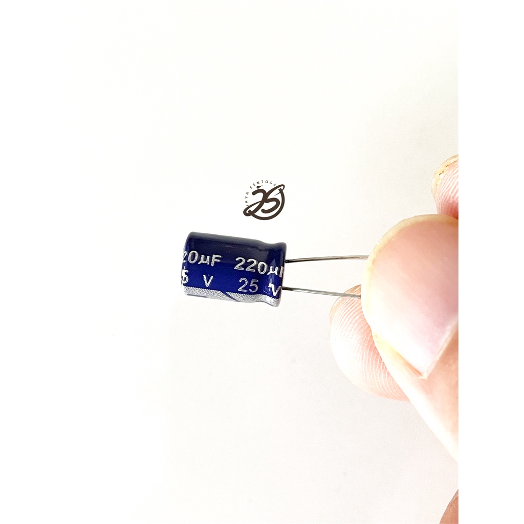 Jual ELCO 220UF 25V (1 BUAH) KAPASITOR CAPACITOR ELCO KAPASITOR ELKO KAPASITOR 220 UF 25 V ups ...