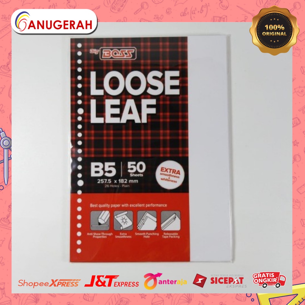 Jual BIG BOSS B5-50 POLOS LOOSE LEAF / ISI BINDER | Shopee Indonesia
