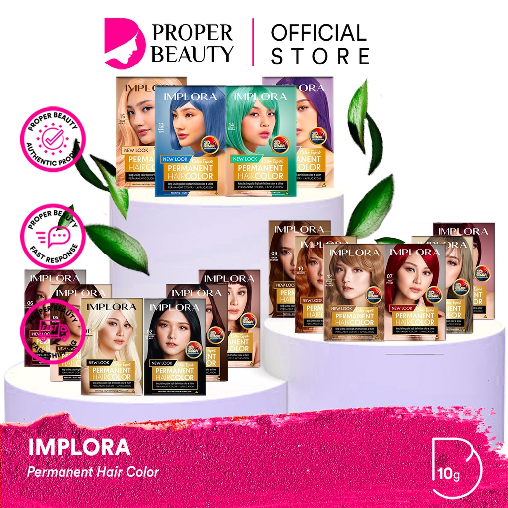 Jual IMPLORA Permanent Hair Color Indonesia / Facial Wash Essence Toner ...