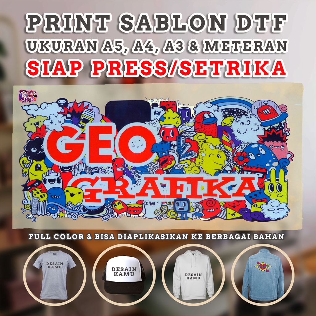 Jual Geo Grafika - Print Sablon DTF Siap Press/Setrika A5, A4, A3 ...