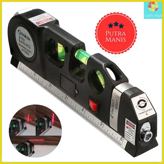 Jual Penggaris Laser Waterpass Meteran Laser 250 Cm waterpas otomatis ...