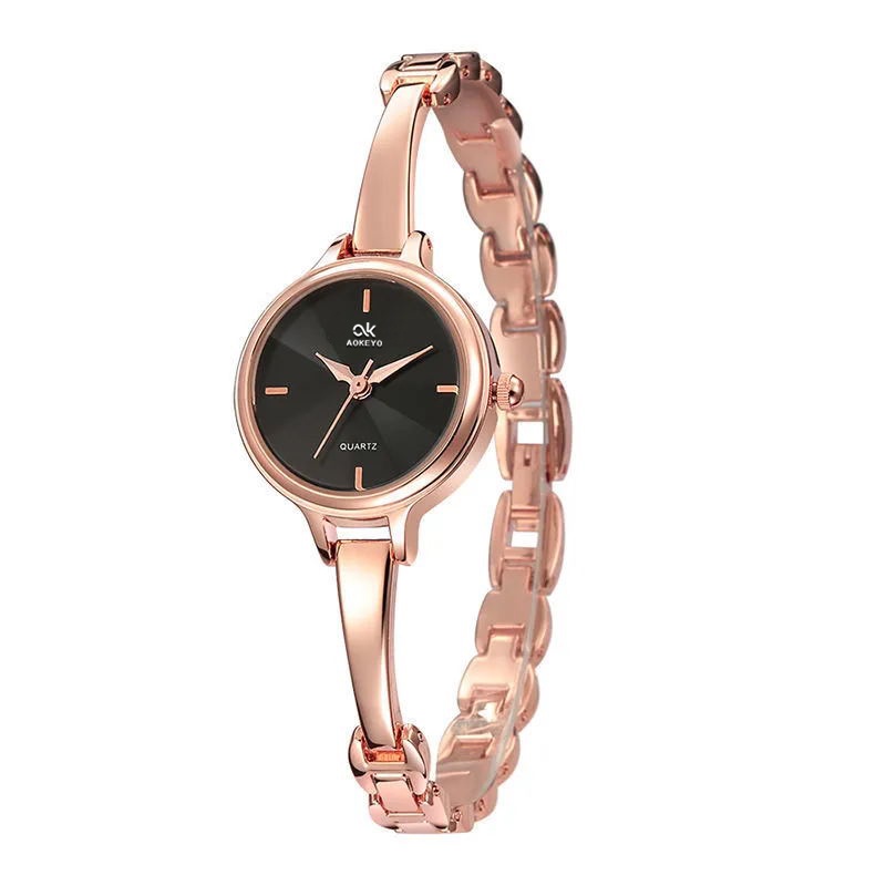 Jual AOKEYO Jam Tangan Wanita Santai Tahan Air Untuk Baja Penuh Gelang ...