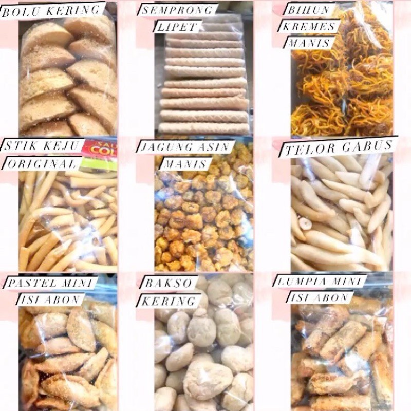 Jual jajanan zaman dulu/cemilan jadul telor gabus-bolu kering-marning ...