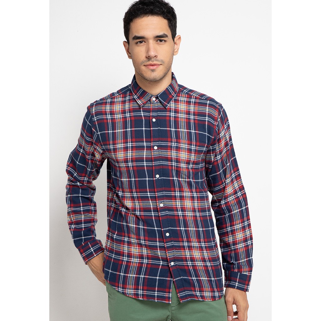 Jual SKELLY Kemeja Kasual Lengan Panjang Pria Flannel Lucas LS Flannel ...