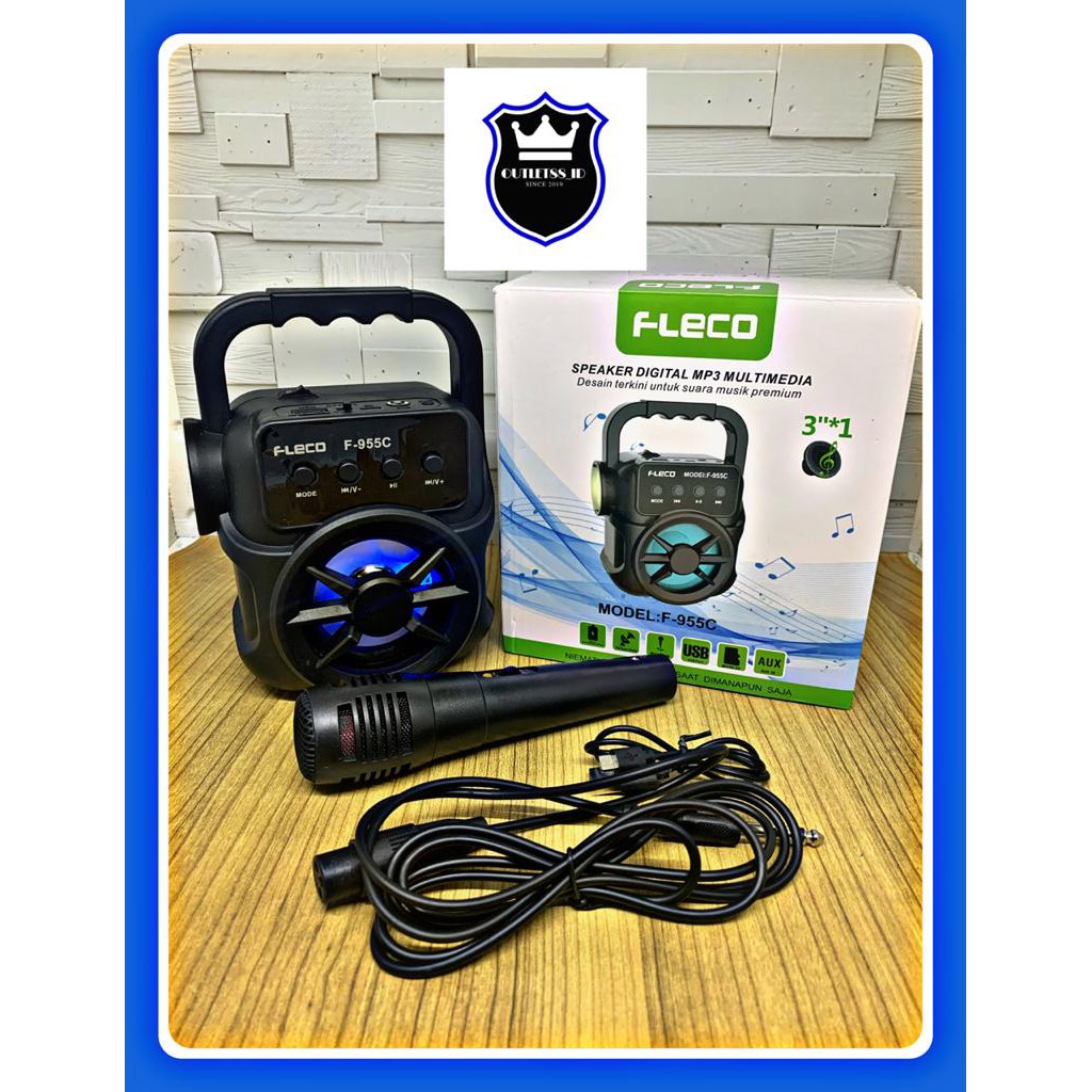 Jual Speaker Bluetooth FLECO F-955C Free Mic + Senter - Speker Spiker ...