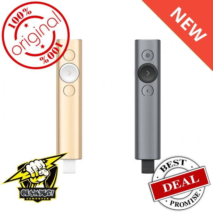 Jual New Logitech Spotlight Presentation Remote Gold and Slate Original | Shopee Indonesia