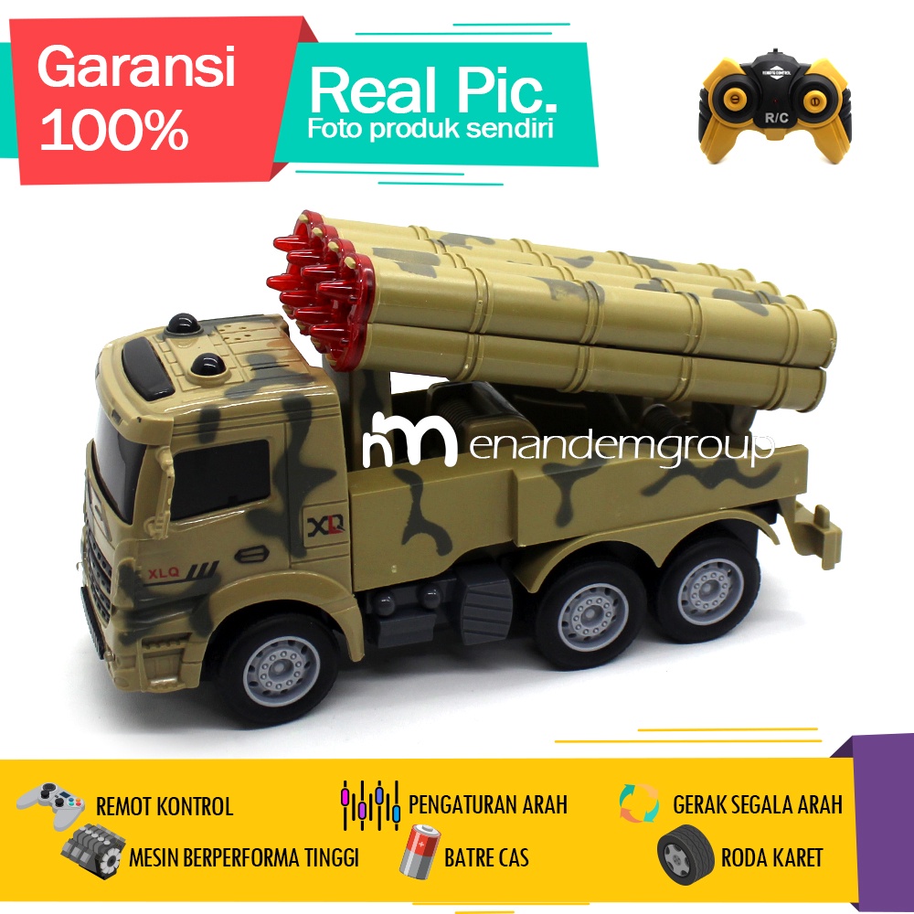 Jual Mainan Mobil Remot Kontrol RC Truk Militer Roket Cas Premium ...