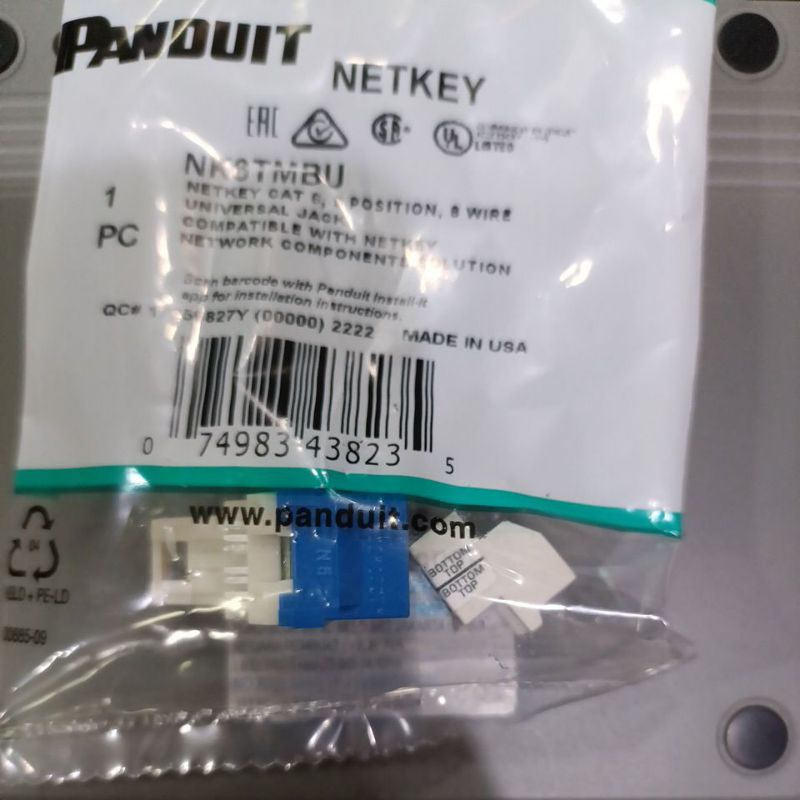 Jual Modular PANDUIT NETKEY Cat6 / Cat 6 Blue ( NK6TMBU ) | Shopee ...
