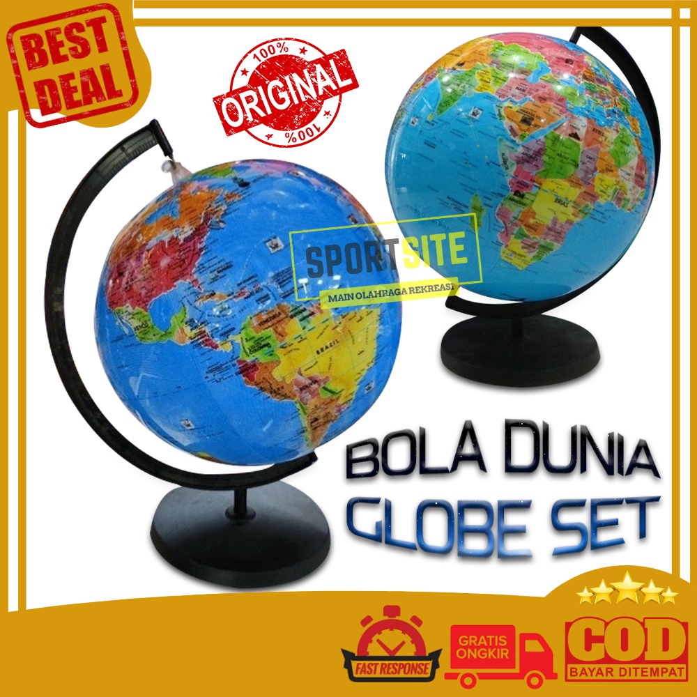 Jual Bola Dunia Bumi Globe Set 2 in 1 Beach Ball Game Balon Tiup Mainan ...