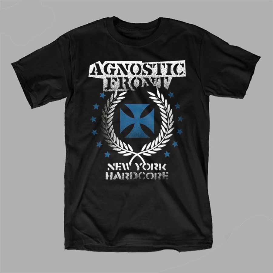 Jual Kaos Band AGNOSTIC FRONT - BLUE IRON CROSS (W/BACKPRINT) | Shopee ...