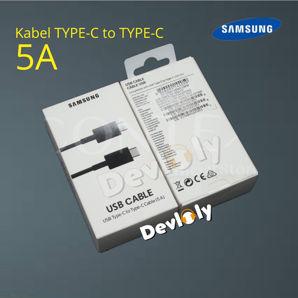 Jual SAMSUNG 45W KABEL / ADAPTER Kabel data Samsung 5A Type-C to Type-C SUPER FAST CHARGING ...