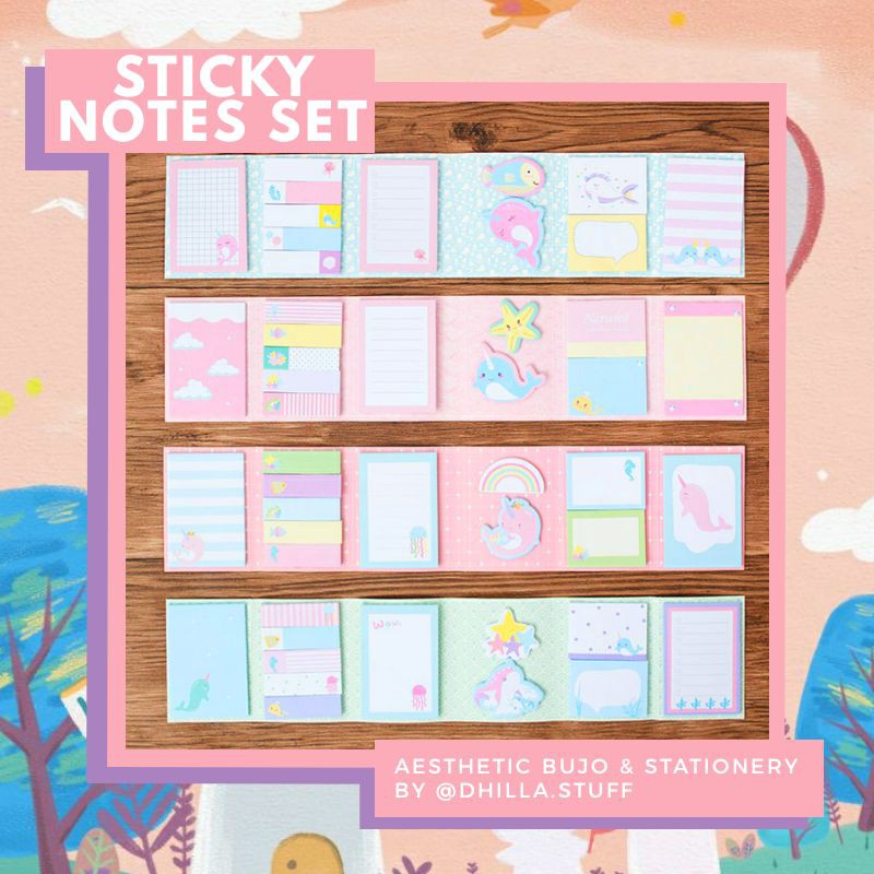 Jual Whale in the Sky Sticky Notes Set | Shopee Indonesia