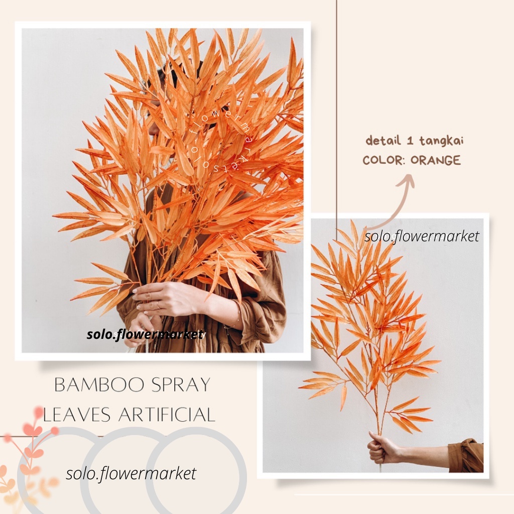 Jual 98CM BAMBOO SPRAY LEAVES ARTIFICIAL DAUN PASTEL DAUN PALSU DAUN ...