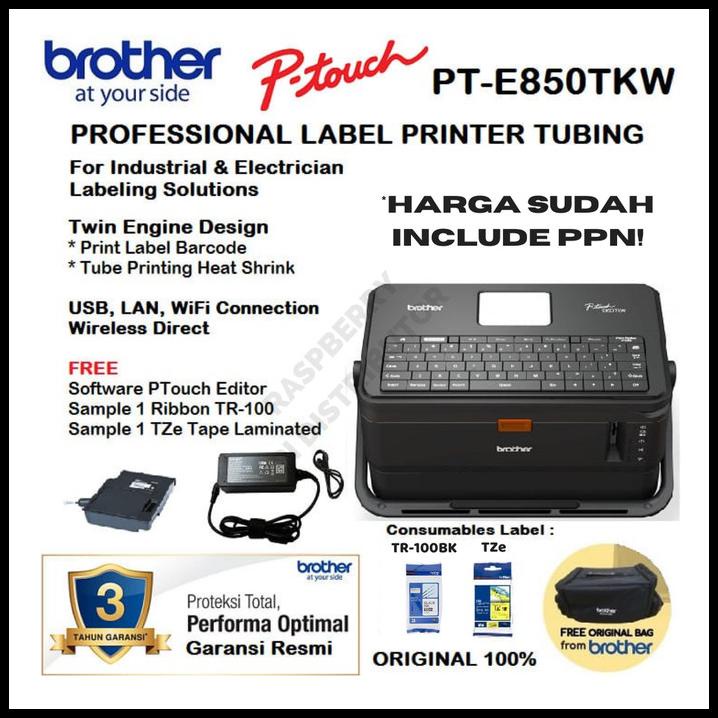 Jual Brother PT-E850TKW Label & Tube Printer | Shopee Indonesia