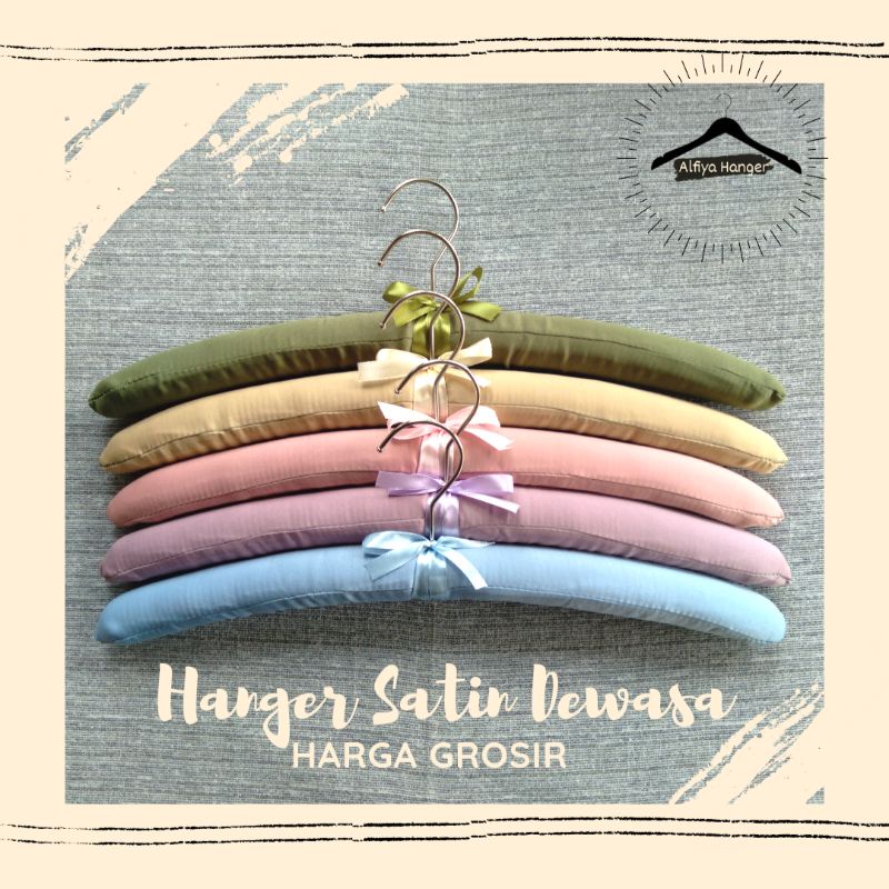 Jual Gantungan / Hanger Satin Dewasa / Hanger Busa Kain / Hanger Satin ...