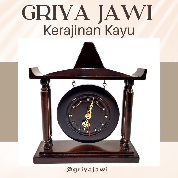 Jual Jam Meja Duduk Kayu Jati Model Gong Rumah Joglo | Shopee Indonesia