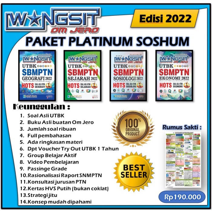 Jual [SOSHUM PLATINUM] Buku Wangsit Om Jero UTBK SBMPTN 2022 | + RUMUS SAKT | Shopee Indonesia