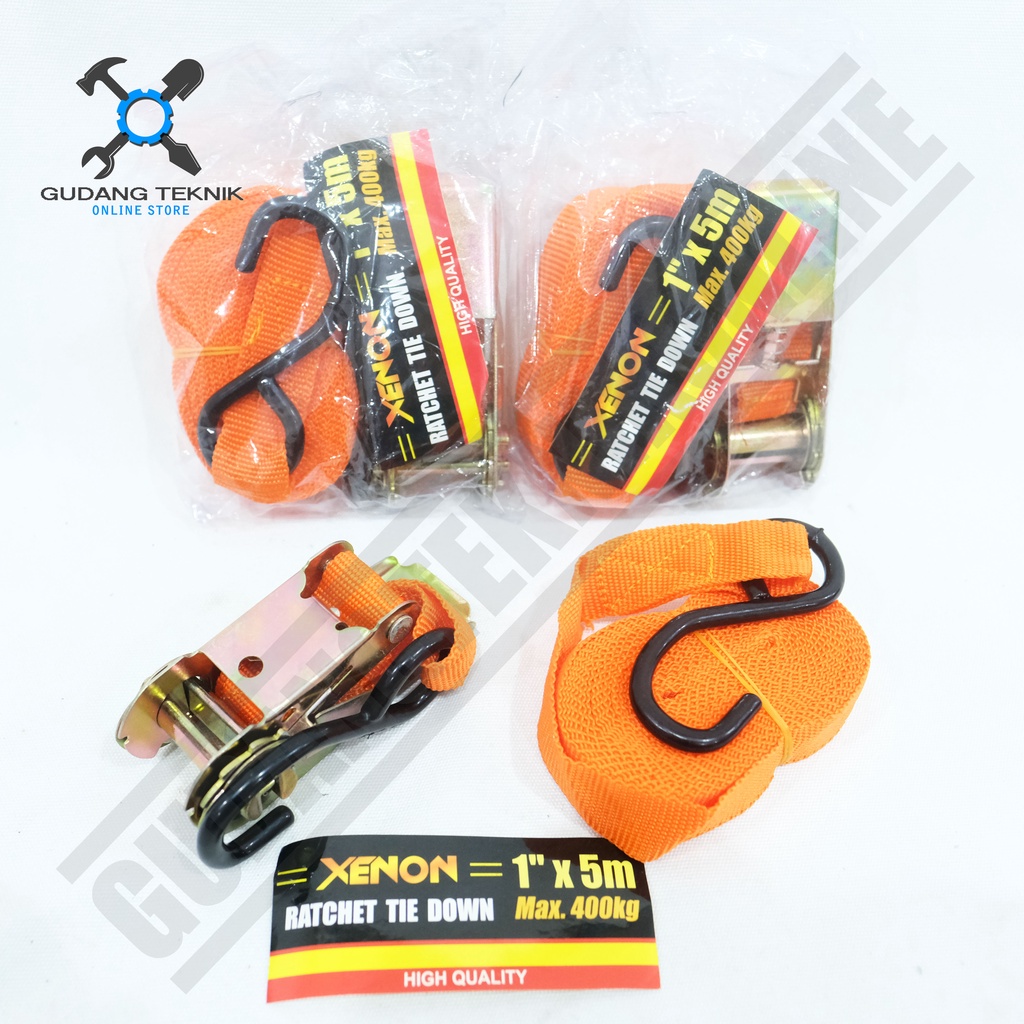 Jual Tali Pengikat Barang 1"x5M XENON / Ratchet Tie Down 1Ton x 5Meter ...