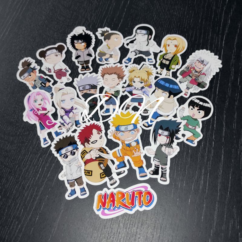 Jual isi 19 pcs stiker kertas anime sticker anime karakter naruto chibi ...