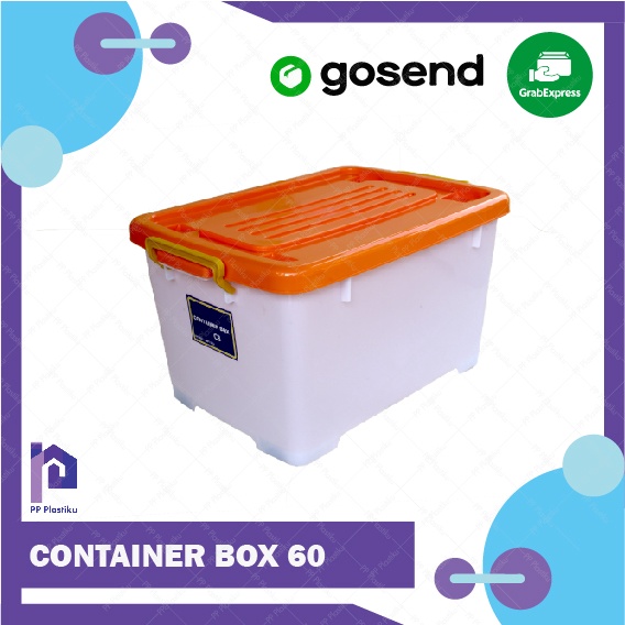 Jual CONTAINER BOX CB 60 + RODA / KONTAINER SIP 60 LITER / STORAGE BOX ...