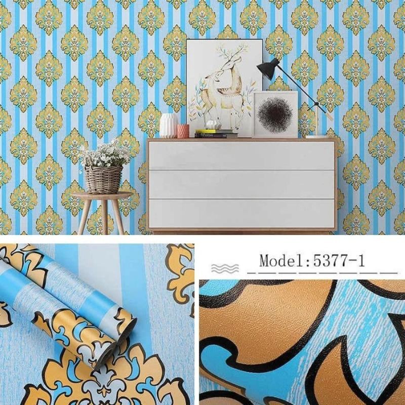 Jual wallpaper sticker dinding batik garis biru | Shopee Indonesia
