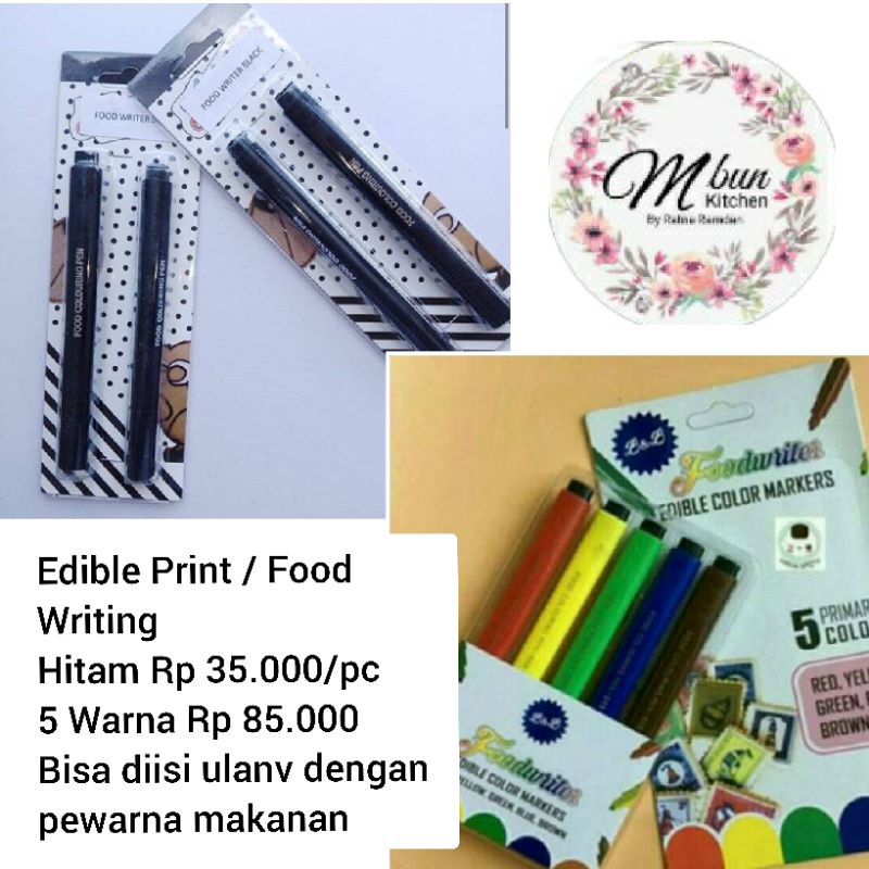 Jual Pen Edible Hitam & 5Pcs Warna / Food Coloring | Shopee Indonesia