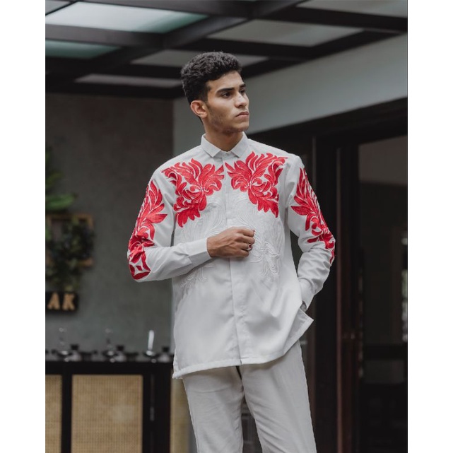 Jual Kemeja Bordir Pria NUC.ID Mahesa 02 (Broken white) | Shopee Indonesia
