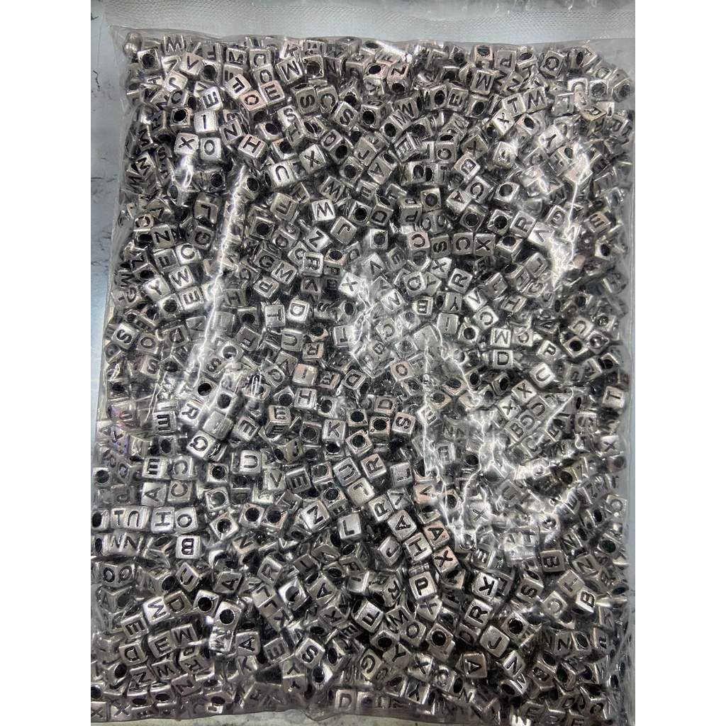 Jual Mote KOTAK Silver Emas Alfabet / Abjad / Huruf / Abjat | Shopee ...