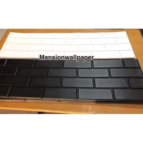 Jual ・ HJ9 Wallpaper Sticker 3D Foam Batu Bata Hitam 1M x 30CM | Shopee ...