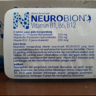 Jual Vitamin Neurotropik Syaraf B1 B6 B12 NEUROBION Putih Biru Strip ...