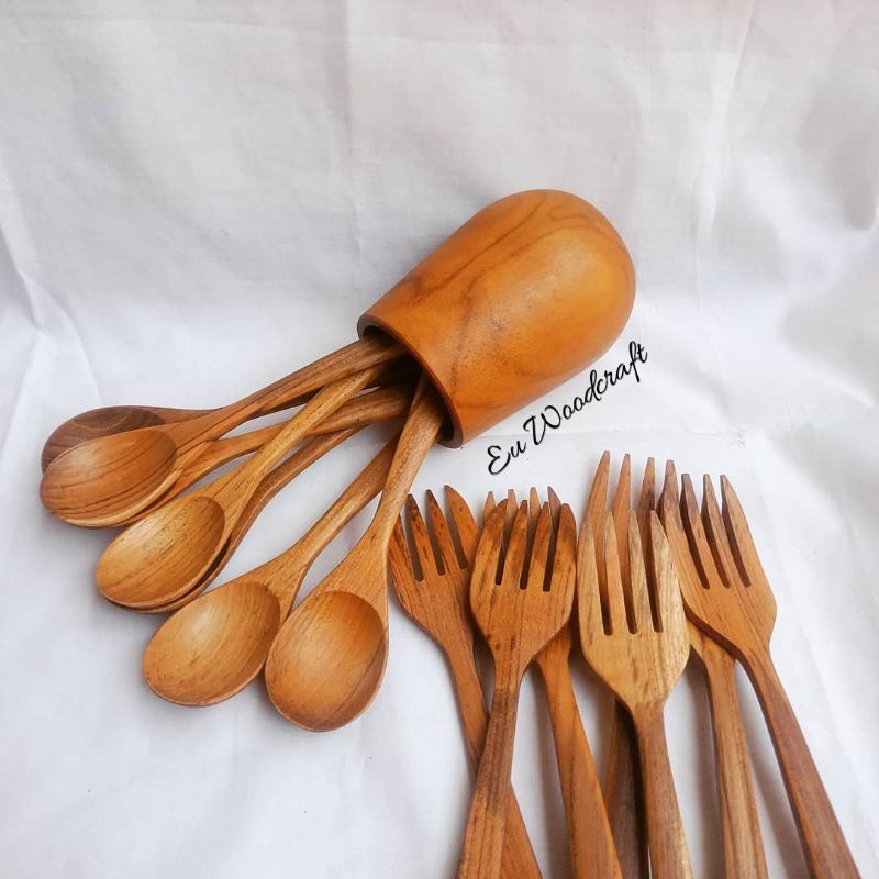 Jual Sendok garpu kayu jati | Shopee Indonesia
