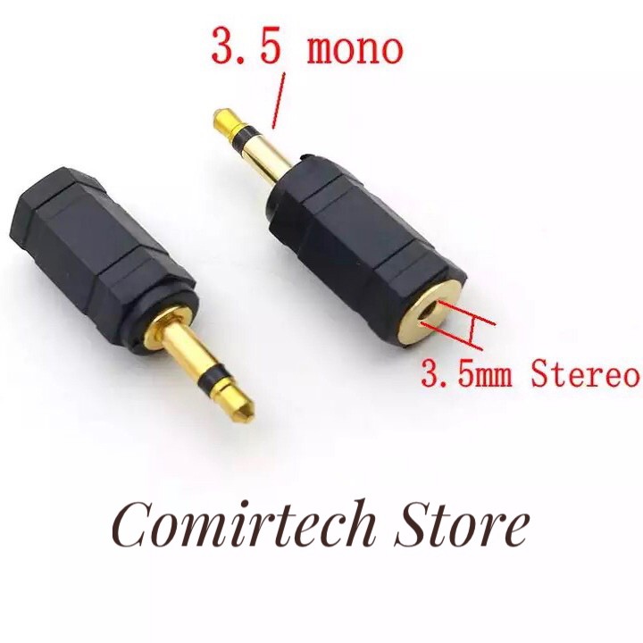 Jual Jack Audio 3.5 mm Gold 3.5mm Mono Plug Male to 3.5mm Stereo Female ...
