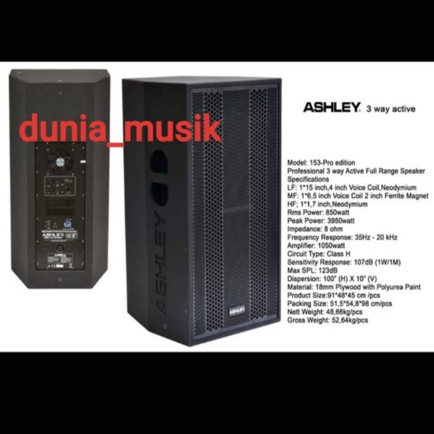 Jual Speaker Aktif Ashley 153pro Edition 3way Aktif ORYGINAL 153 Pro ...