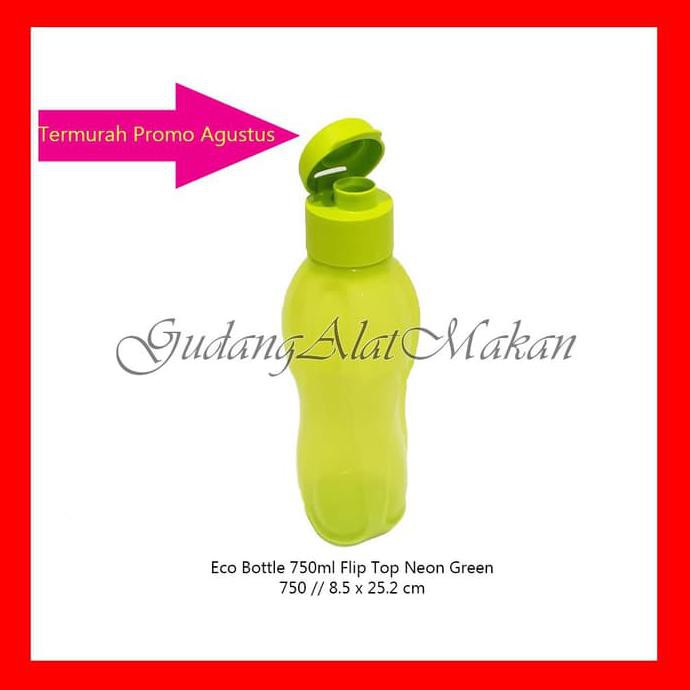 Jual Promo Tupperware Eco Bottle 750ml Hijau Neon tempat minum botol ...
