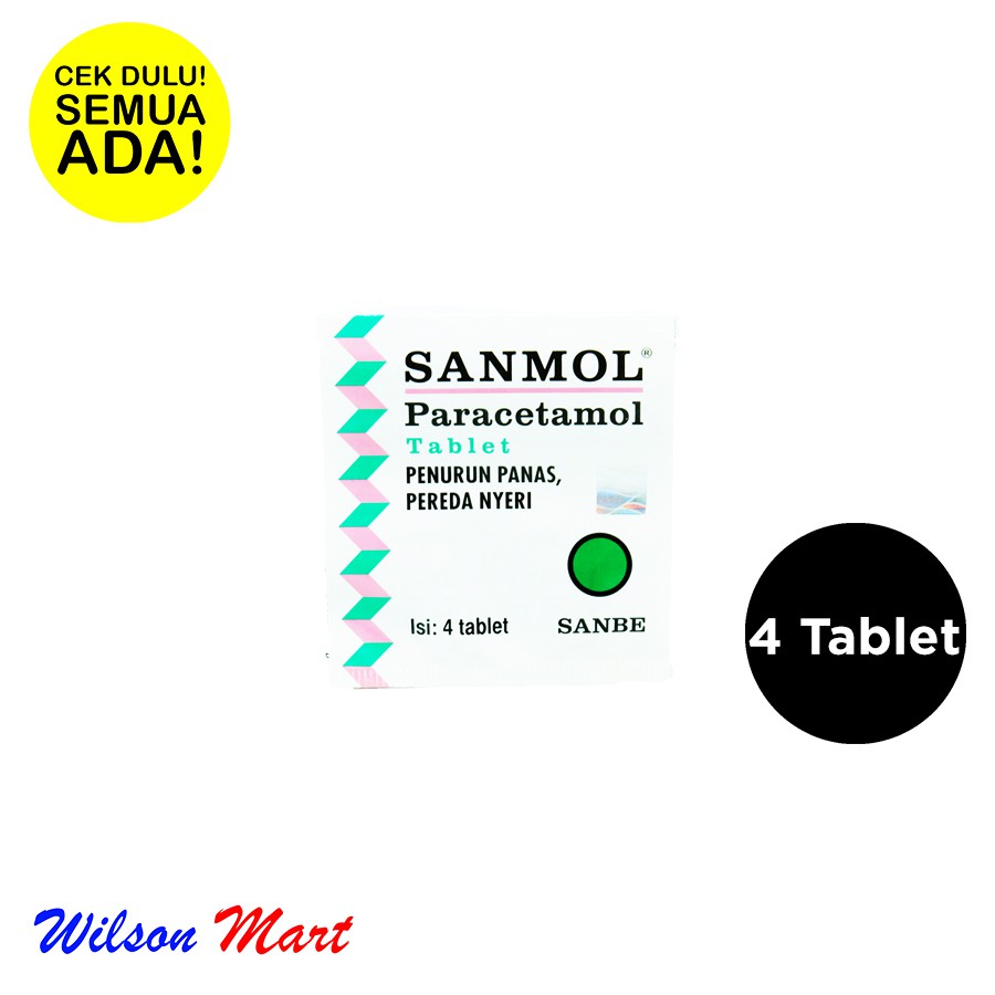 Jual SANMOL PARACETAMOL TABLET ISI 4 TABLET | Shopee Indonesia