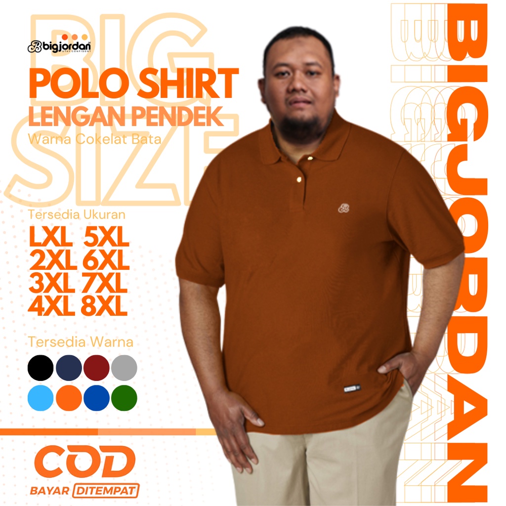 Jual BIGJORDAN baju kaos kerah big size XXL XXXL polo shirt ukuran ...
