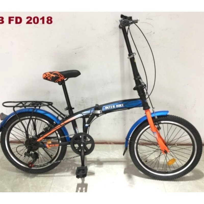 Jual SEPEDA LIPAT INTERBIKE OPERAN SHIMANO 20 INCH HITAM BIRU | Shopee ...