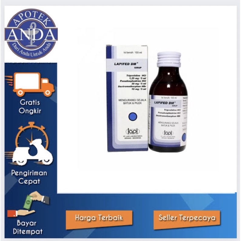 Jual Lapifed DM Sirup Obat Batuk 100ml / Lapiped / Lafifed | Shopee ...