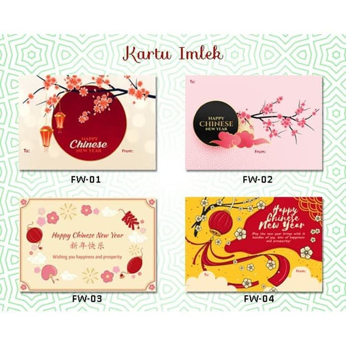 Jual Kartu ucapan Tahun Baru Imlek Greeting Cards FW Happy chinese new ...