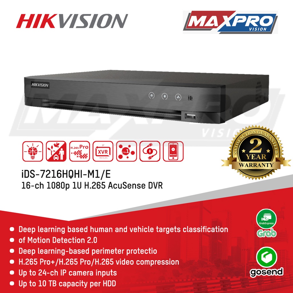 Jual iDS-7216HQHI-M1/E - HIKVISION DVR 16CH ACUSENSE SUPPORT AUDIO ...