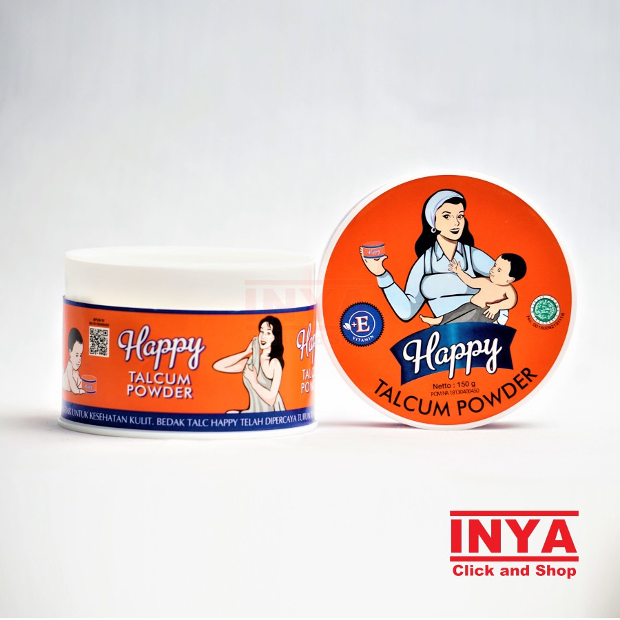 Jual HAPPY TALCUM POWDER 150gr + Vitamin E - Bedak Bayi | Shopee Indonesia
